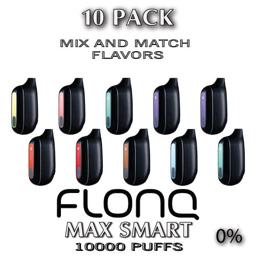 FLONQ Max Smart 0% Nicotine Disposable Vape Device | 10000 PUFFS - 10PK ...