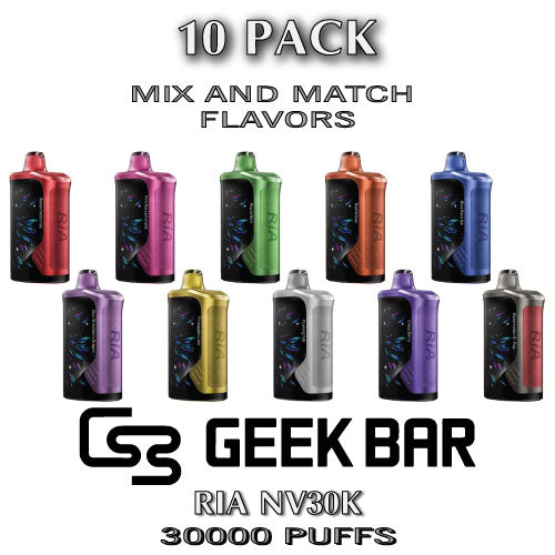 RiA by Geek Bar NV30K Disposable Vape Device 30K Puffs – 10 Pack– The ...