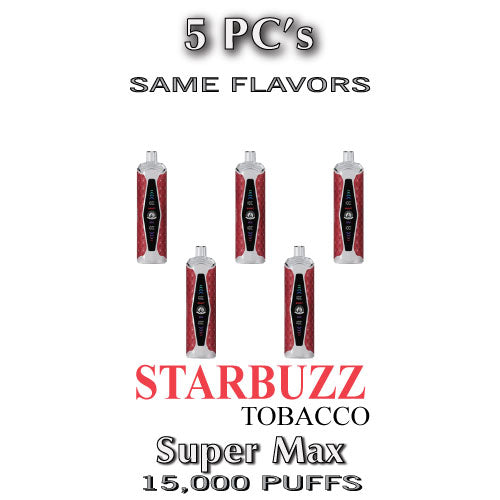 Starbuzz Super Max Disposable Vape Device | 15k Puffs - 5PC– The Smoke Plug